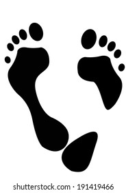 Human Footprint On White Background Stock Vector (Royalty Free ...