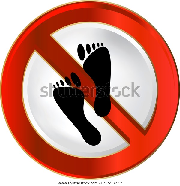 Human Footprint Sign Icon No Barefoot Stock Vector (Royalty Free ...