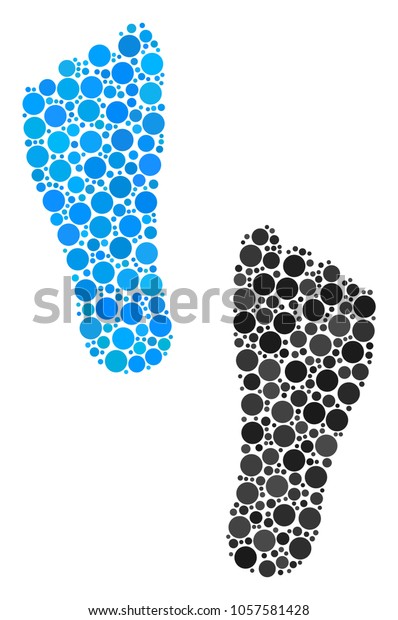 Human Footprints Mosaic Circle Dots Different Stock Vector (Royalty ...
