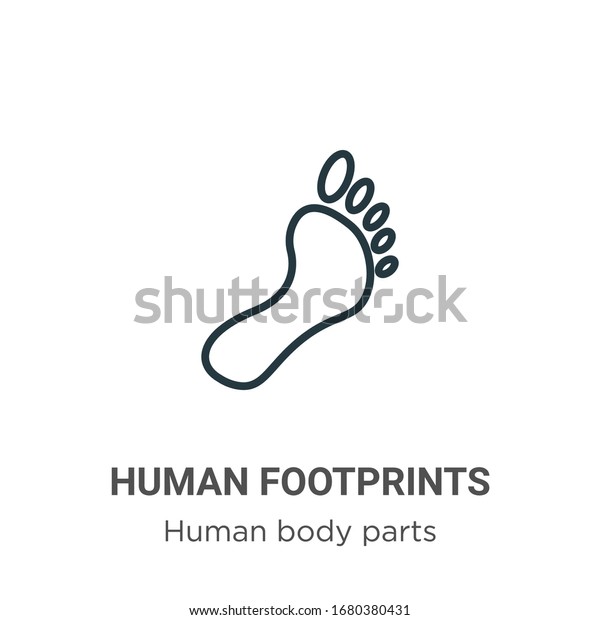 Human Footprints Outline Vector Icon Thin Stock Vector (Royalty Free ...