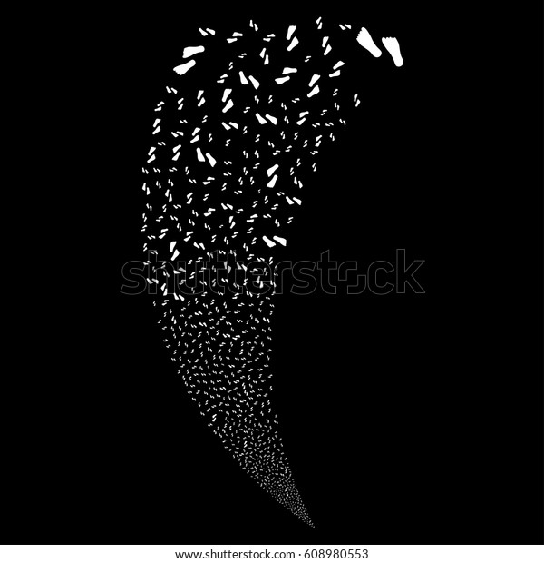 Human Footprints Random Fireworks Stream Vector Stock Vector (Royalty ...