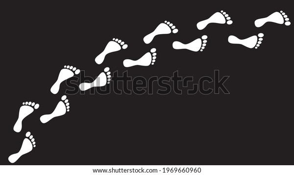 Human Footprints Silhouette Paths White Bare Stock Vector (Royalty Free ...