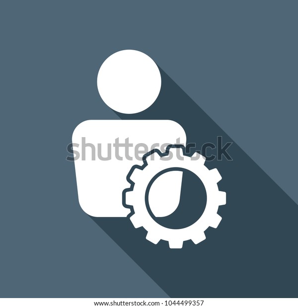 Human Gear Icon White Flat Icon Stock Vector (Royalty Free) 1044499357