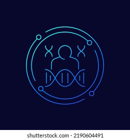 Human Genome Dna Icon Line Vector Stock Vector (Royalty Free ...