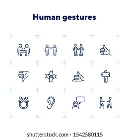 Human Gestures Line Icon Set Set Stock Vector (Royalty Free) 1542580115 ...