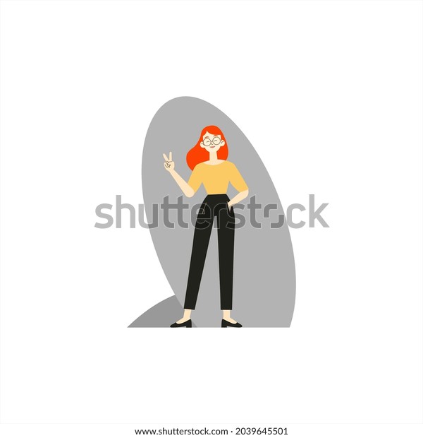 Human Girl Cartoon Vector Template Wall: เวกเตอร์สต็อก (ปลอดค่า ...