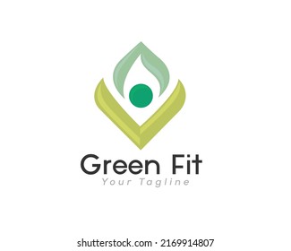 Human Green Fit V Initial Logo Stock Vector (Royalty Free) 2169914807 ...
