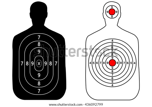 Human Gun Target Shooting On White 스톡 벡터(로열티 프리) 436092799 | Shutterstock