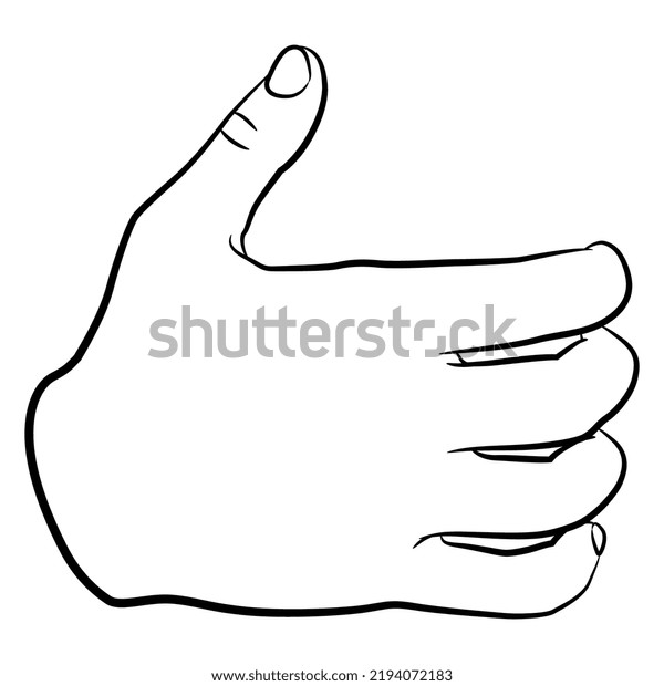 Human Hand Bent Fingers Raised Thumb Stock Vector (Royalty Free ...