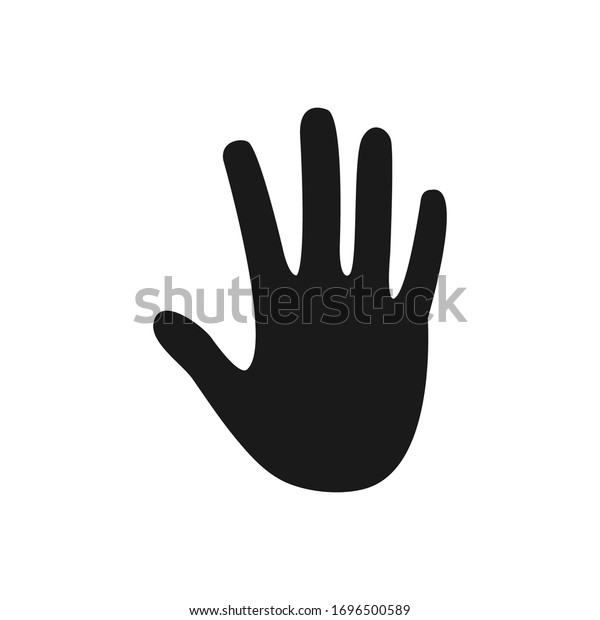 Human Hand Black Vector Illustration Isolated Stock Vector (Royalty ...