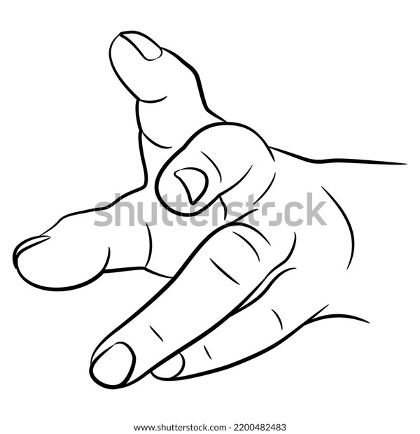 Human Hand Clenched Fingers Reaching Forward Stock Vector (Royalty Free ...
