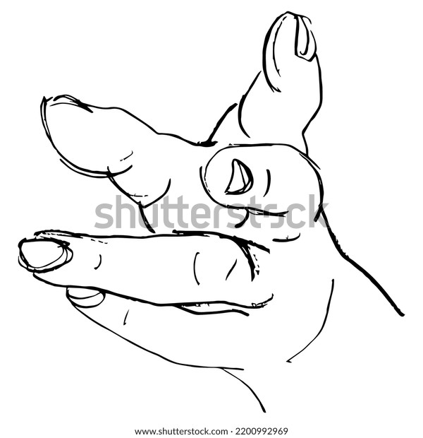 Human Hand Clenched Fingers Reaching Forward Stock Vector (Royalty Free ...