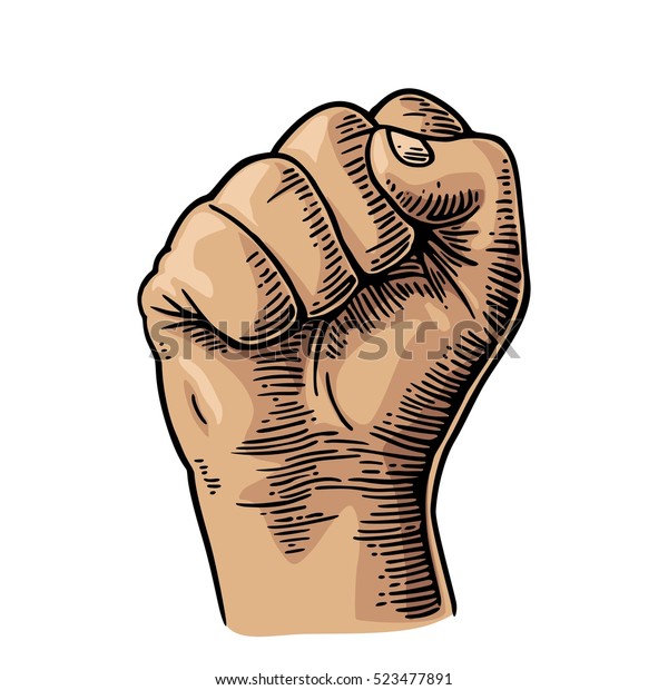 Human Hand Clenched Fist Vector Color Stock Vector (Royalty Free ...
