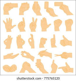 Flat Hand Gestures Male Flat Hands Stock Vector (Royalty Free) 1931882147