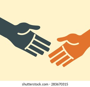 Black Hand On White Background White Stock Vector (Royalty Free) 1750747340