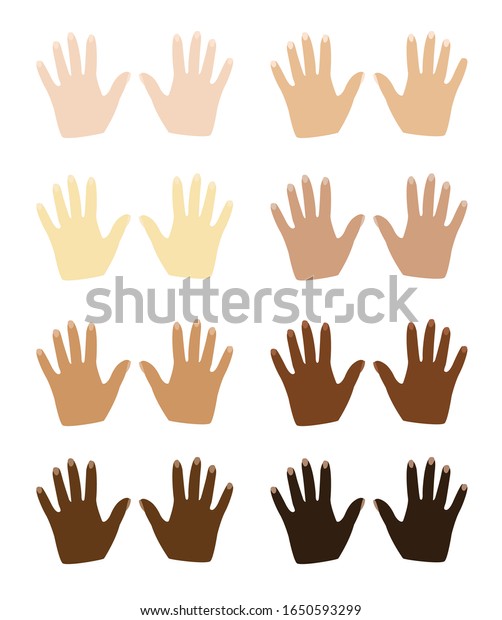 Human Hand Different Skin Tone Color Stock Vector (Royalty Free ...