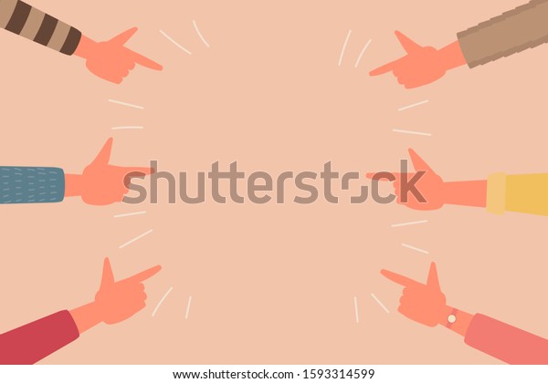 Human Hand Finger Arrow Sign Teamwork Stock Vector (Royalty Free ...