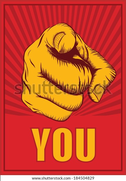 Human Hand Finger Pointing Gesturing Towards Stock Vector (Royalty Free ...