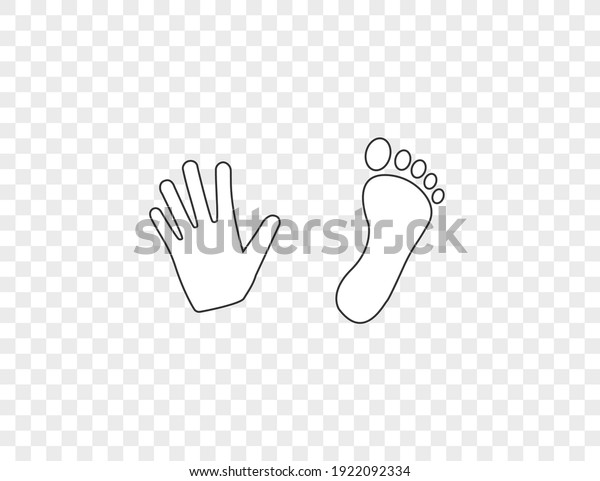 Human Hand Foot Icon Print Vector Stock Vector (Royalty Free ...