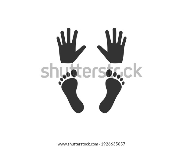 Human Hand Foot Icon Print Vector Stock Vector (Royalty Free ...