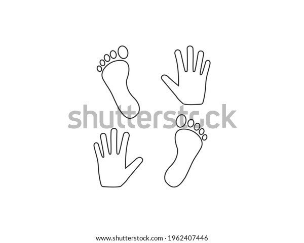 Human Hand Foot Icon Print Vector Stock Vector (Royalty Free ...
