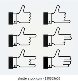 Human Hand Gestures Vector Pictogram 스톡 벡터(로열티 프리) 150885605 | Shutterstock