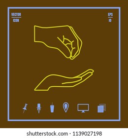 Human Hand Giving Something Other Hand Stock Vector (Royalty Free ...