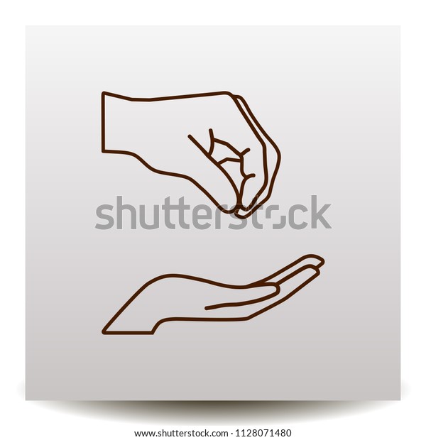 Human Hand Giving Something Other Hand: vector de stock (libre de ...