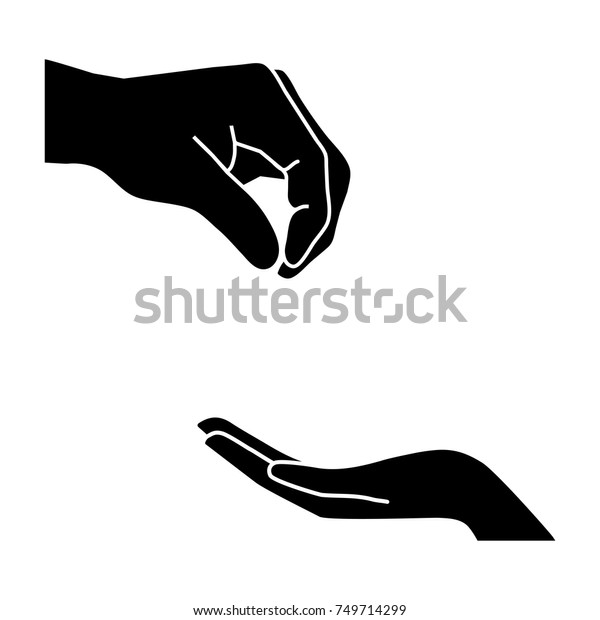 Human Hand Giving Something Other Hand Stock Vector (Royalty Free ...