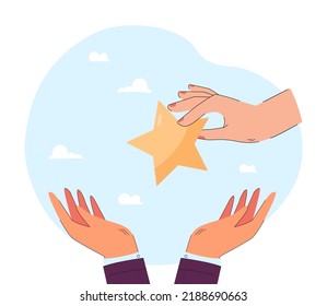 Human Hand Giving Star Caring Hands Stock Vector (Royalty Free ...