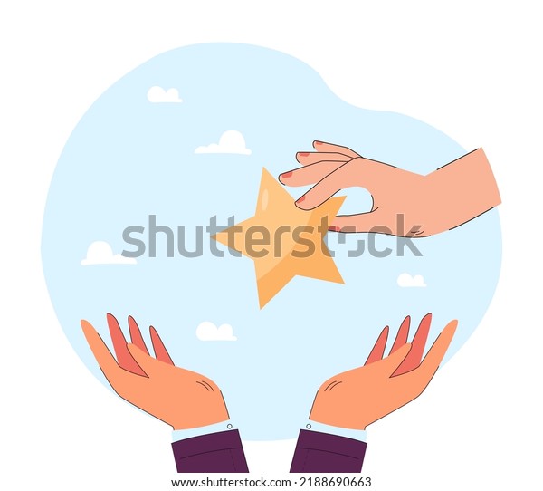Human Hand Giving Star Caring Hands Stock Vector (Royalty Free ...