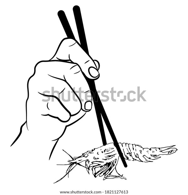Human Hand Holding Big Shrimp Two: เวกเตอร์สต็อก (ปลอดค่าลิขสิทธิ์ ...