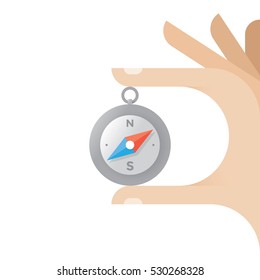 Human Hand Holding Compass Stock Vector (Royalty Free) 530268328 ...