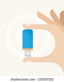 Human Hand Holding Usb Flash Drive Stock Vector (Royalty Free ...