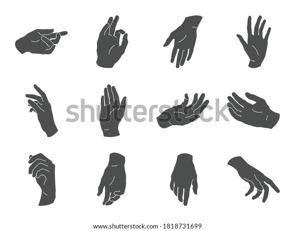 Human Hand Icon Collection Different Hands Stock Vector (Royalty Free ...