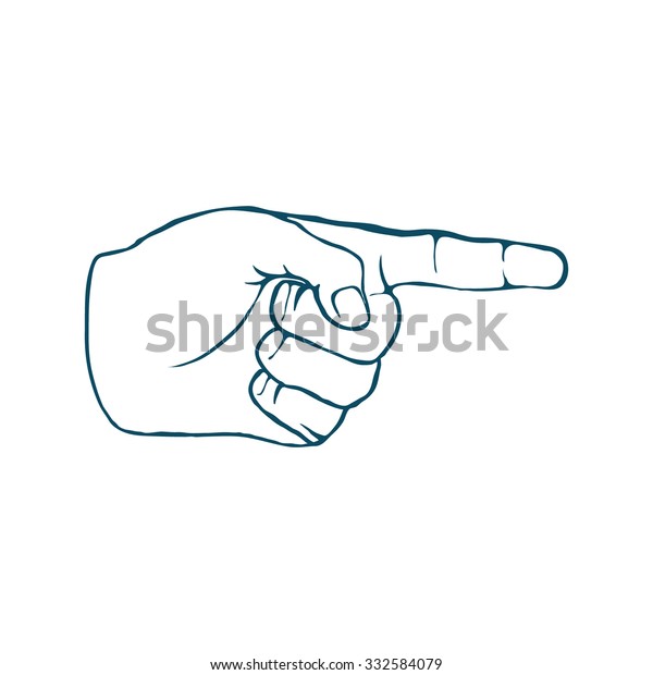 Human Hand Index Finger Hand Drawn Stock Vector (Royalty Free ...
