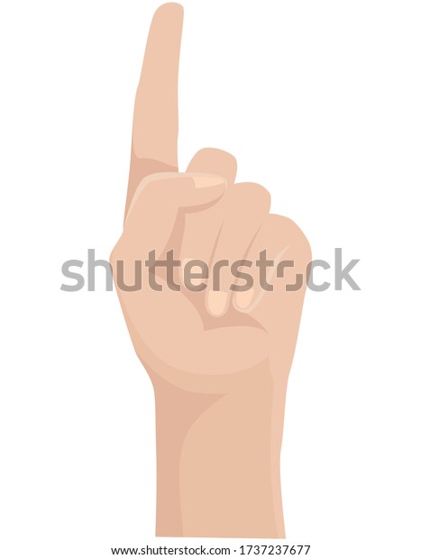Human Hand Index Finger Forefinger Raised Stock Vector (Royalty Free ...