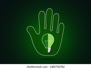 Human Hand Light Bulb Icon Great Stock Vector (Royalty Free) 1488283817 ...