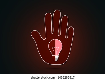 Human Hand Light Bulb Icon Great Stock Vector (Royalty Free) 1488283817 ...