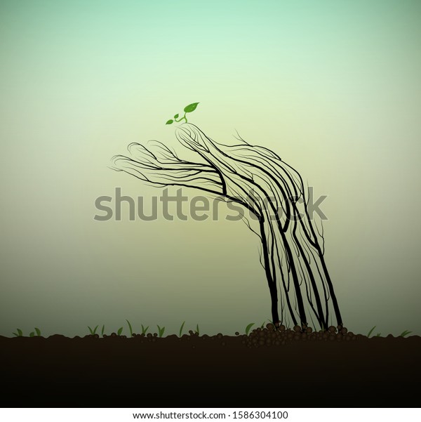 Human Hand Looks Like Tree On: เวกเตอร์สต็อก (ปลอดค่าลิขสิทธิ์ ...