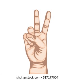 Human Hand Number Gesture Expression Over Stock Vector (Royalty Free ...