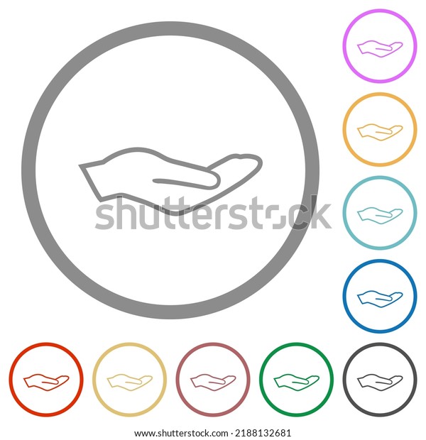 Human Hand Outline Flat Color Icons Stock Vector (Royalty Free ...