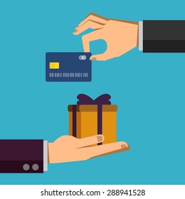 Human Hand Pay By Credit Card Stock Vector (Royalty Free) 288941528 ...
