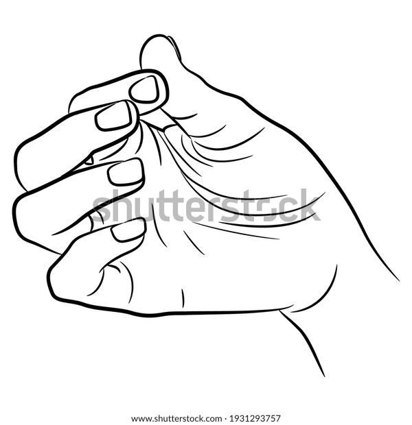 Human Hand Pinch Gesture Palm Bent Stock Vector (Royalty Free ...