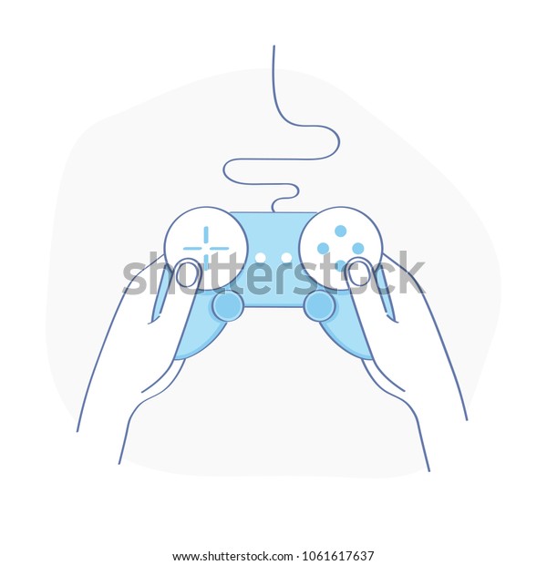 Human Hand Plays Video Game Icon Stock Vector (Royalty Free) 1061617637