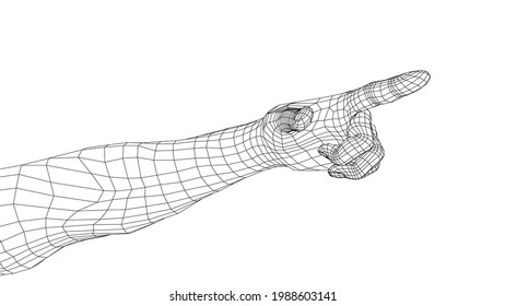 Human Hand Point Finger Vector Rendering Stock Vector (Royalty Free ...