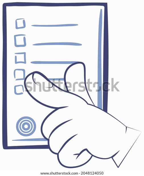 Human Hand Pointing Checklist Icon Paper Stock Vector (Royalty Free ...