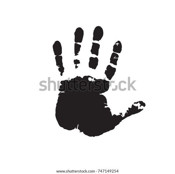 Human Hand Print Isolated On White Stock Vector (Royalty Free ...