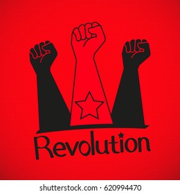 Human Hand Proletarian Revolution Vector Illustration Stock Vector ...