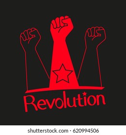 Human Hand Proletarian Revolution Vector Illustration Stock Vector ...